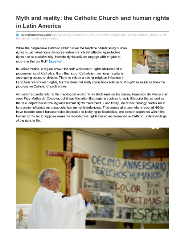 (PDF) Myth and reality: the Catholic Church and human rights in Latin ...