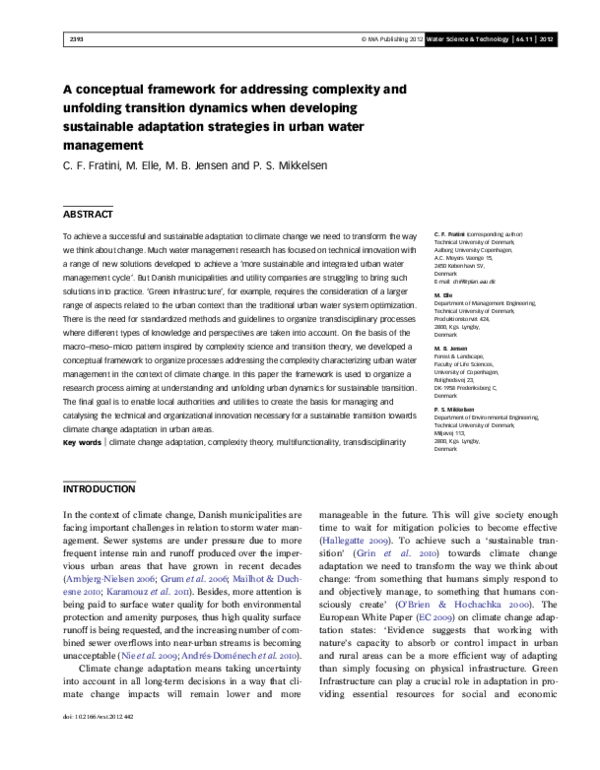 A Conceptual Framework For Addressing Complexity And Unfolding