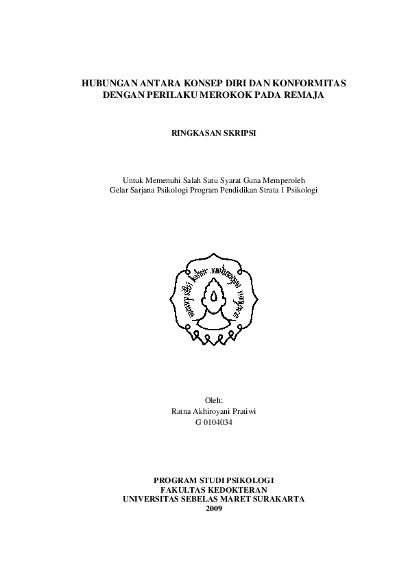 (PDF) HUBUNGAN ANTARA KONSEP DIRI DAN KONFORMITAS DENGAN PERILAKU MEROKOK PADA REMAJA PROGRAM ...