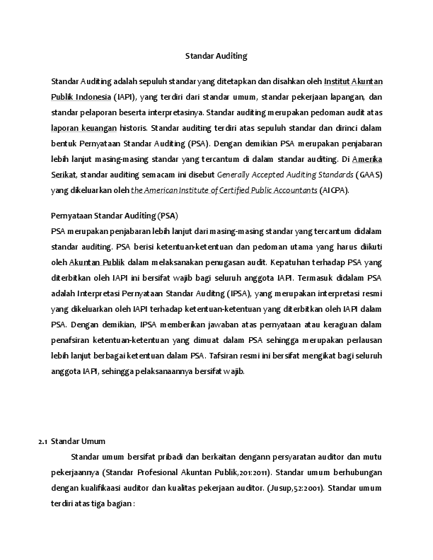 (DOC) Standar Auditing Standar Auditing
