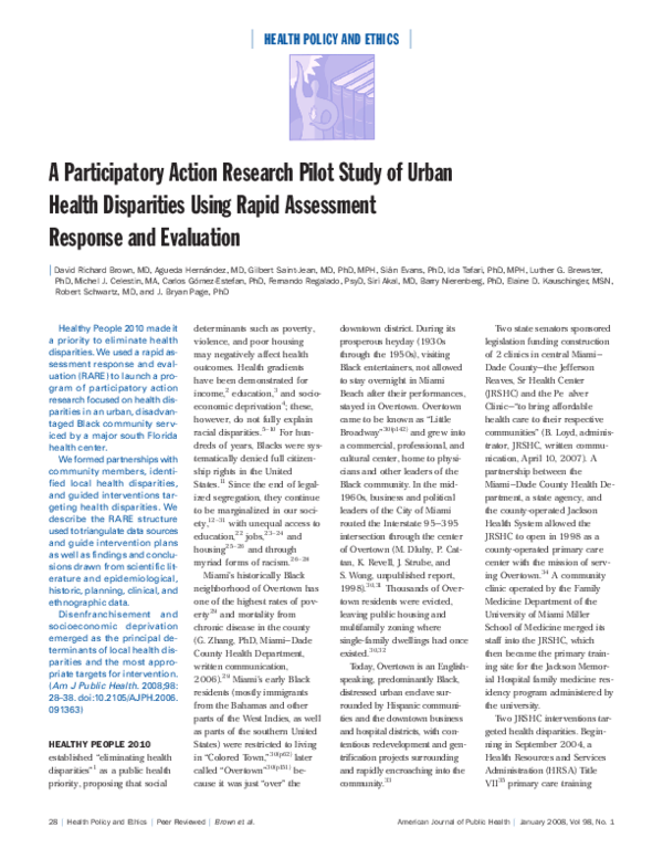 (PDF) Rapid Assessment of Health Disparities AJPH-2008-98-1
