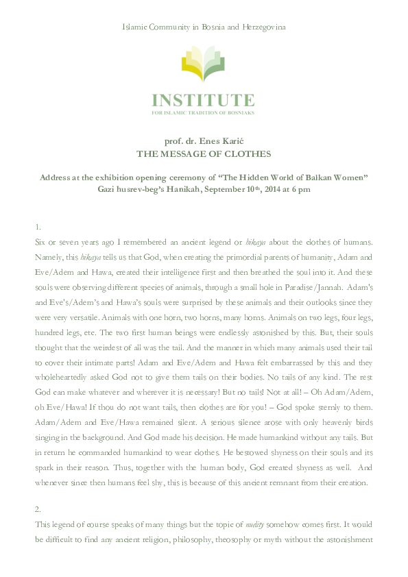 (PDF) THE MESSAGE OF CLOTHES