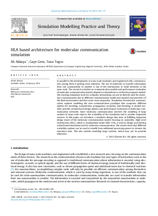 (PDF) HLA based architecture for molecular communication simulation