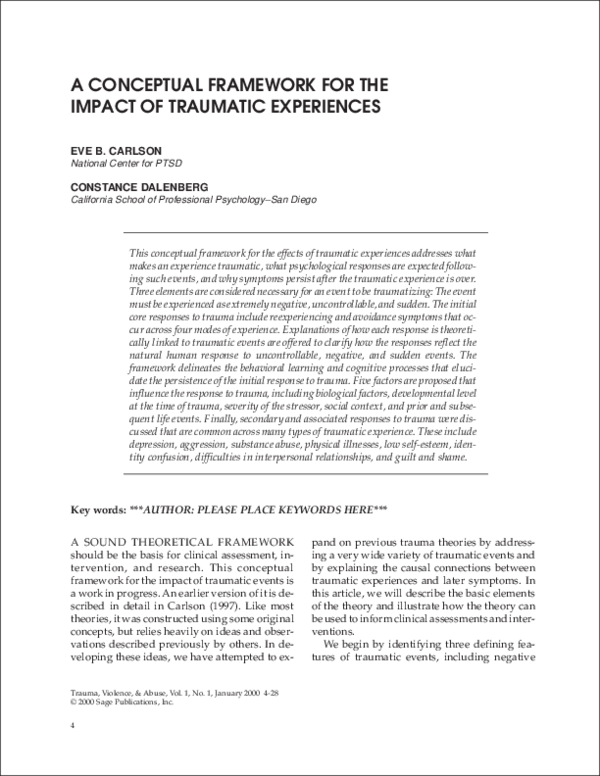 (PDF) A Conceptual Framework for the Impact of Traumatic Experiences