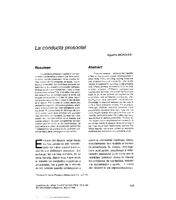 (PDF) La conducta prosocial