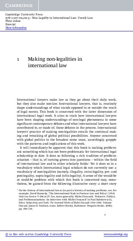 (PDF) Non-Legality in International Law: Unruly Law (2013)