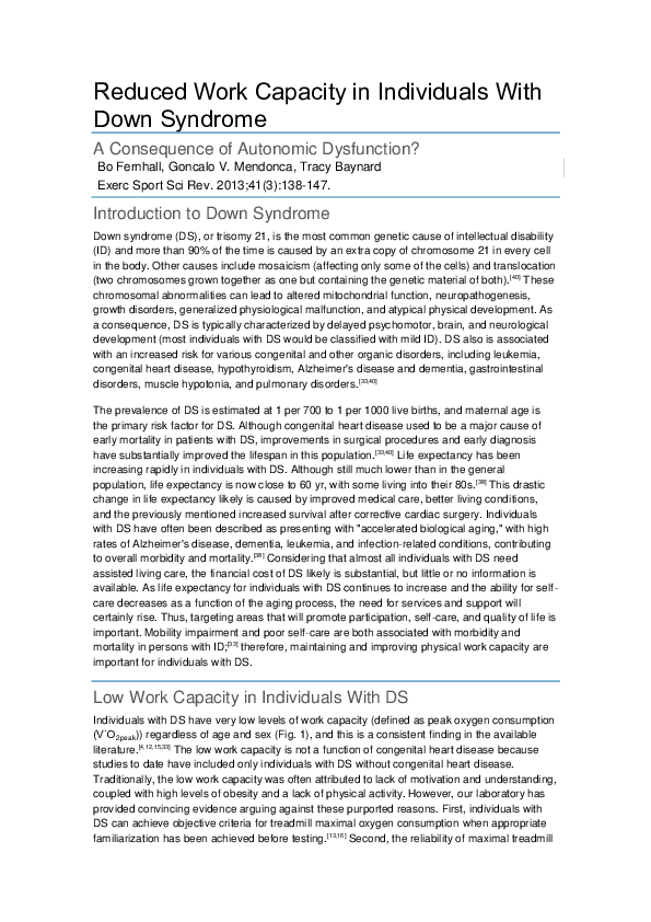 (DOC) Reduced Work Capacity in Individuals With Down Syndrome A ...