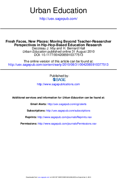 (PDF) Fresh Faces, New Places: Moving Beyond Teacher-Researcher ...