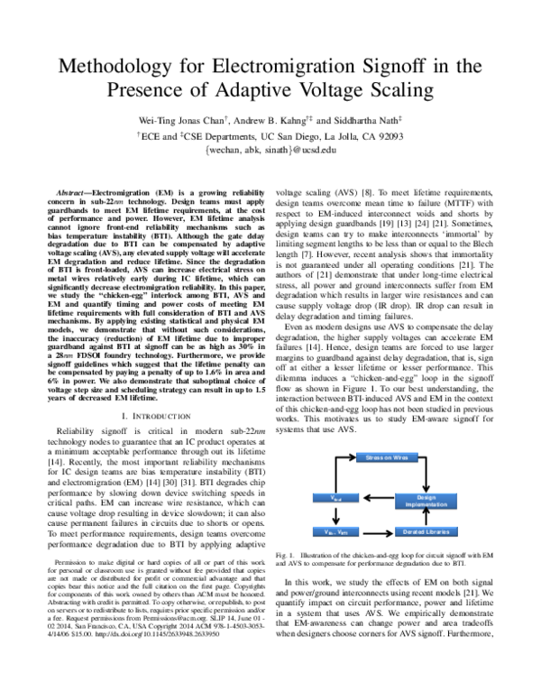 (PDF) "Methodology for Electromigration Signoff in the Presence of Adaptive Voltage Scaling