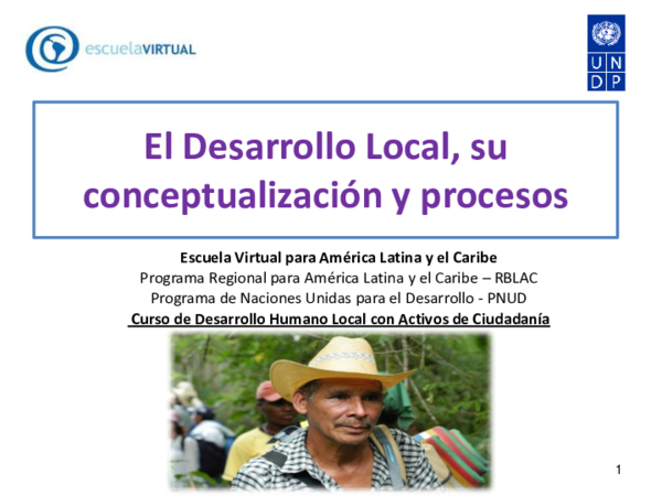 (PDF) El Desarrollo Local, su conceptualización y procesos