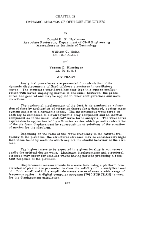 (PDF) CHAPTER 28 DYNAMIC ANALYSIS OF OFFSHORE STRUCTURES DYNAMIC ANALYSIS OF OFFSHORE STRUCTURES ...
