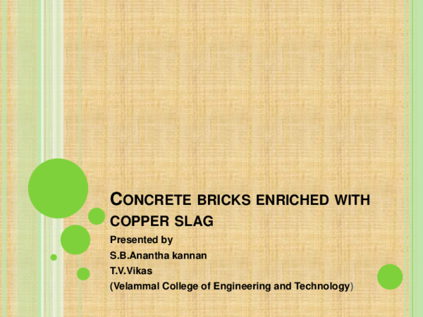 (PPT) concrete blocks enriched with copper slag