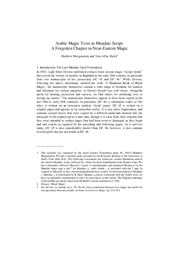 (PDF) Arabic Magic Texts in Mandaic Script: A Forgotten Chapter in Near ...