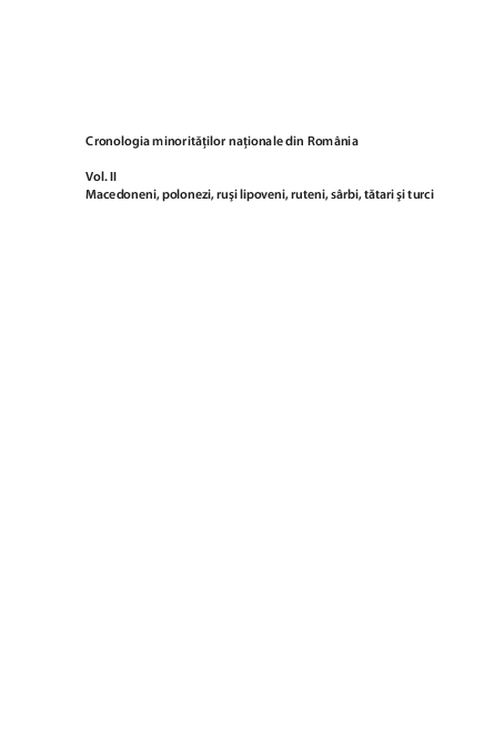 (PDF) Cronologia minorităţilor naţionale din România 1989–2009. Vol. 2 ...