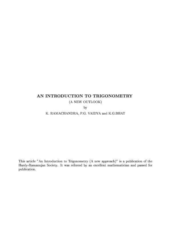(PDF) AN INTRODUCTION TO TRIGONOMETRY