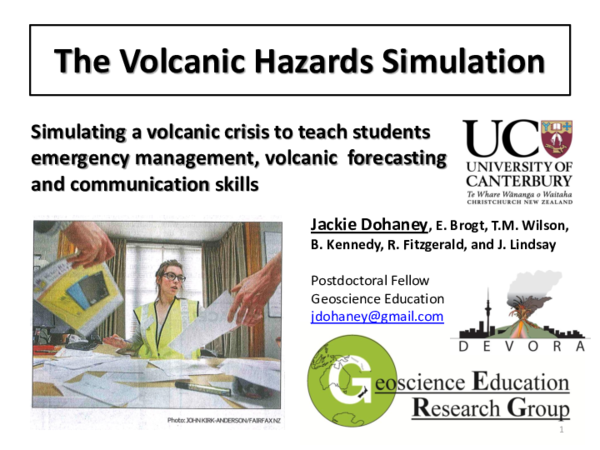 (PPT) The Volcanic Hazards Simulation: Simulating a volcanic crisis to ...