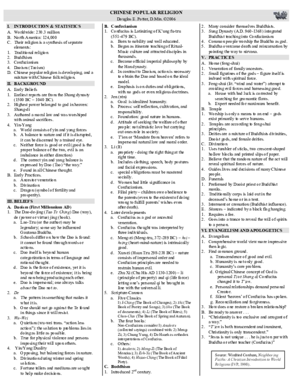 (PDF) CHINESE POPULAR RELIGION - STUDY GRAPH