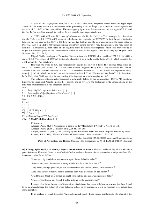 (PDF) Potts 2006 - Ethnographic reality or literary topos: Bread baked ...