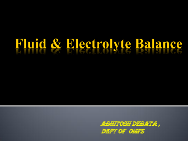 (PPT) FLUID AND ELECTROLYTE BALANCE