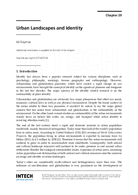 (PDF) Urban Landscapes and Identity