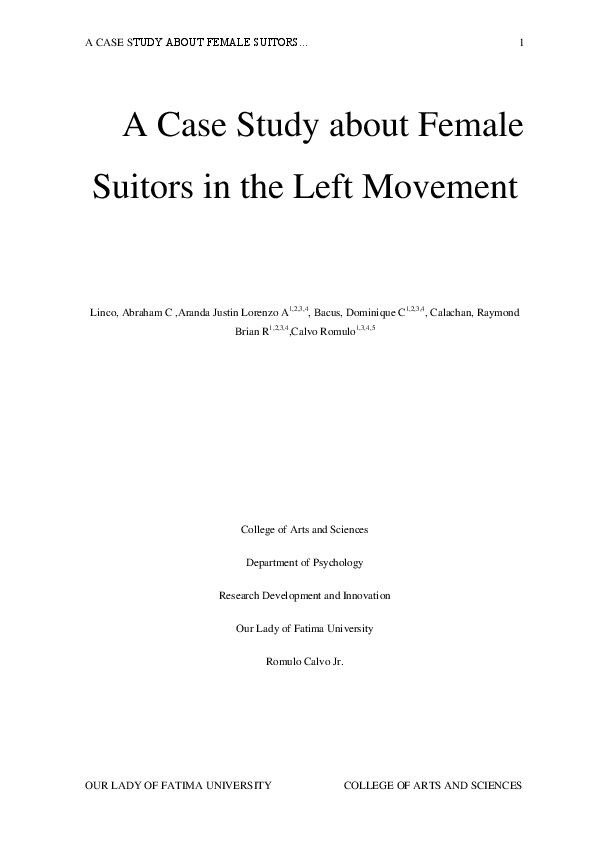 (DOC) A Case Study about Female Suitors in the Left Movement