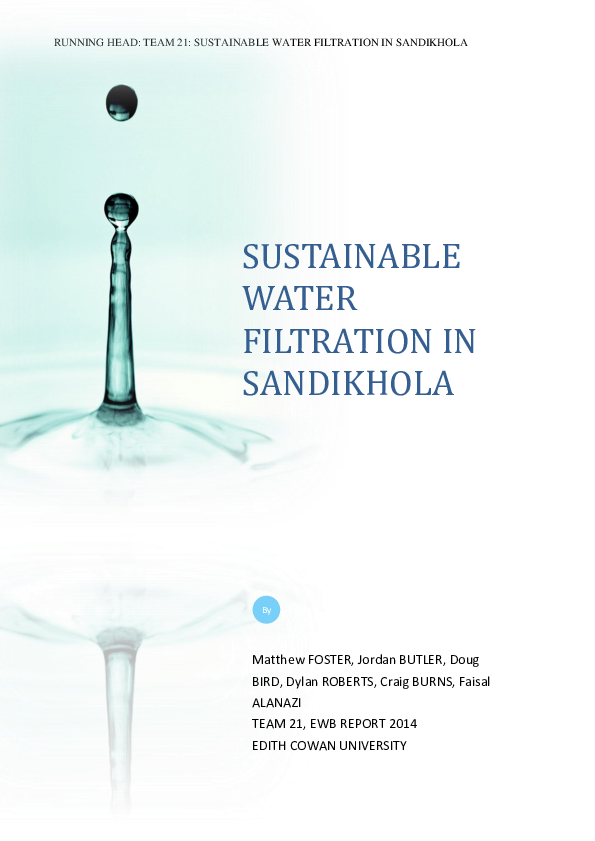 (PDF) SUSTAINABLE WATER FILTRATION IN SANDIKHOLA