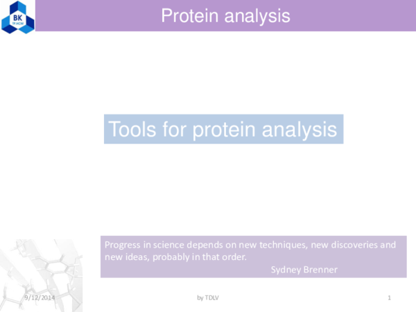 (PPT) Protein analysis