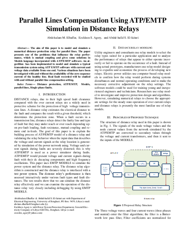 Pdf Parallel Lines Compensation Using Atpemtp Simulation In Distance