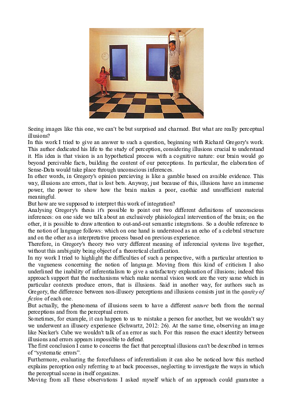 (PDF) The lost bet. Richard's Gregory theory of perceptual illusions.