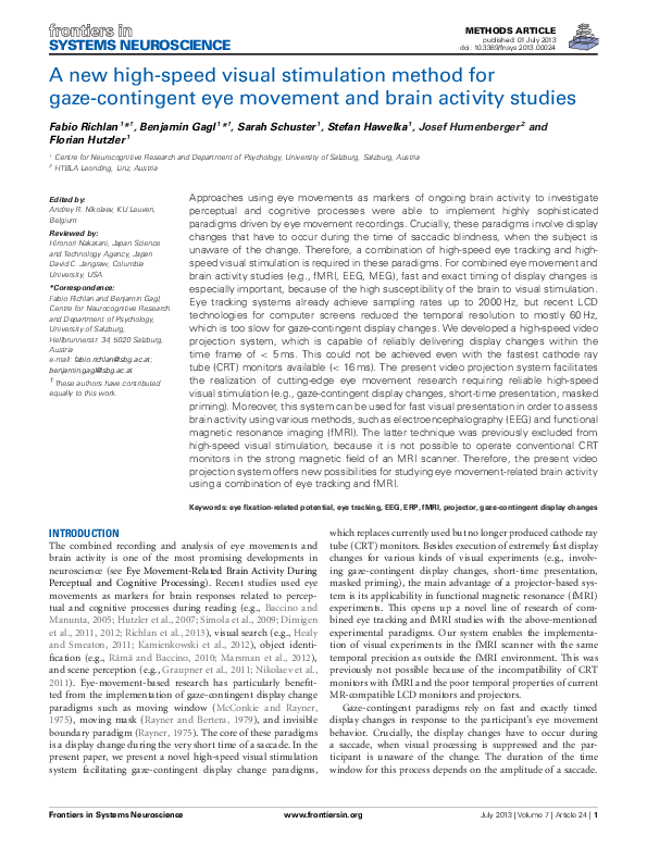 (PDF) A new high-speed visual stimulation method for gaze-contingent ...