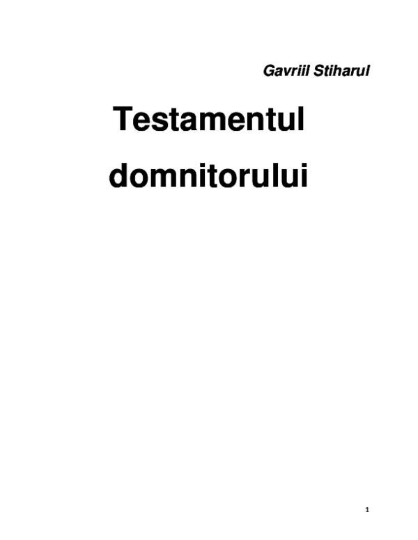 Testamentul domnitorului
