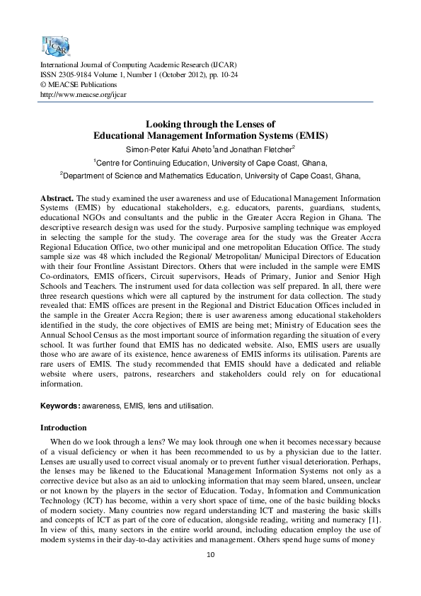 (PDF) Looking through the Lenses of Educational Management Information ...