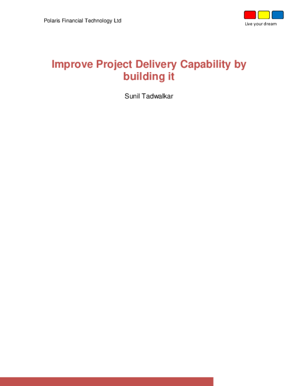 (DOC) Improve project delivery capability by building it