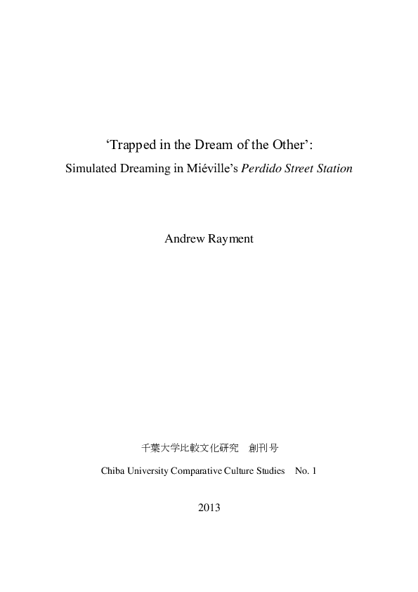 (PDF) 'Trapped in the Dream of the Other': Simulated Dreaming in ...