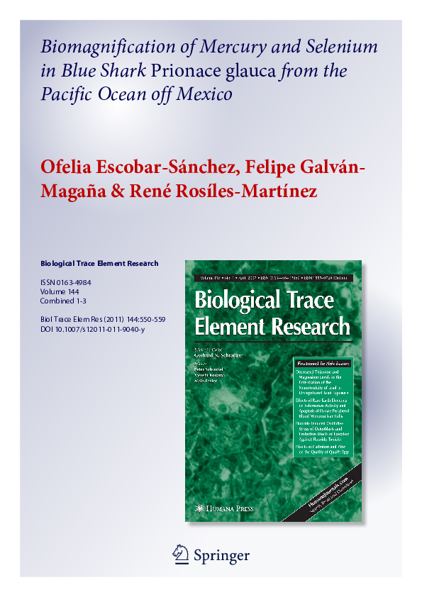 (PDF) Biomagnification of Mercury and Selenium in Blue Shark Prionace ...