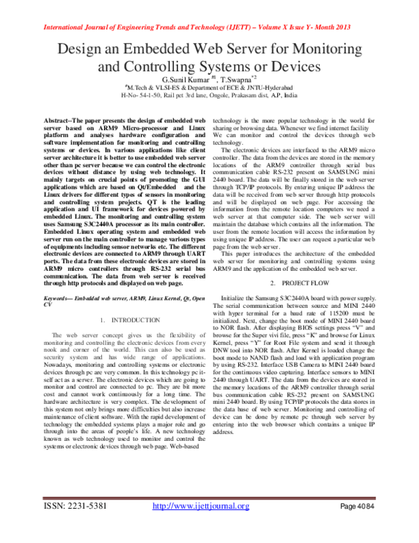 (PDF) Embedded Web Server for Monitoring and Controlling Systems or DevicE