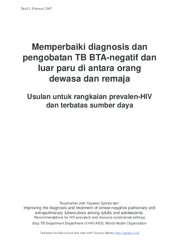 (PDF) Memperbaiki diagnosis dan pengobatan TB BTA