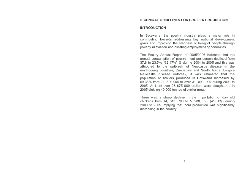 (PDF) TECHNICAL GUIDELINES FOR BROILER PRODUCTION INTRODUCTION