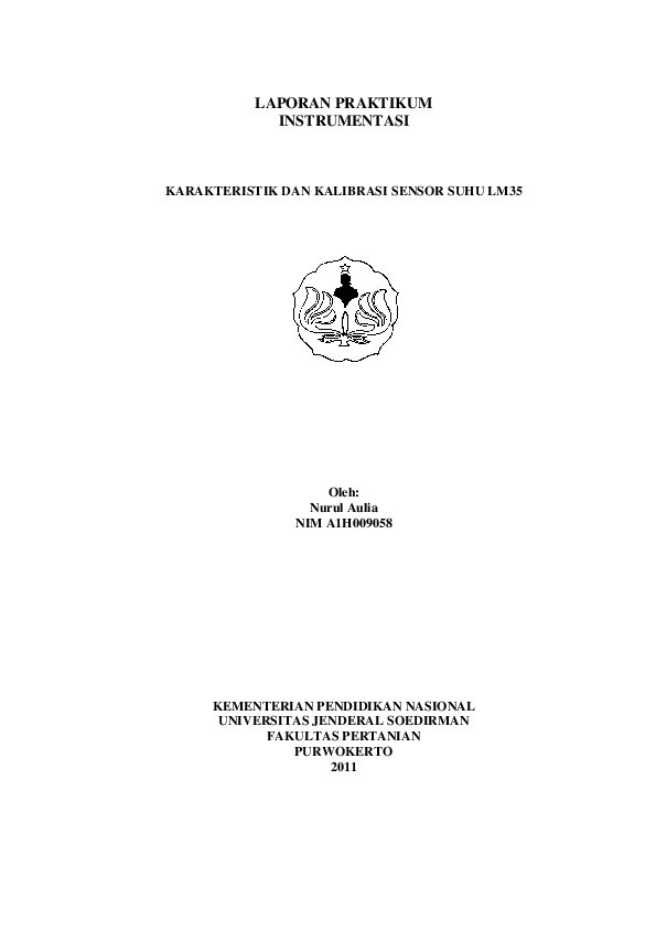 (DOC) LAPORAN PRAKTIKUM INSTRUMENTASI KARAKTERISTIK DAN KALIBRASI SENSOR SUHU LM35