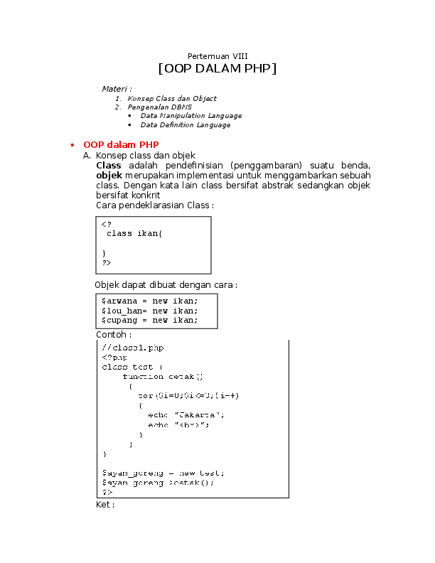 (DOC) Materi PHP