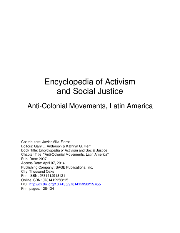 (PDF) Anti-colonial Movements, Latin America