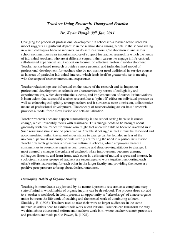 (DOC) Teachers Doing Research