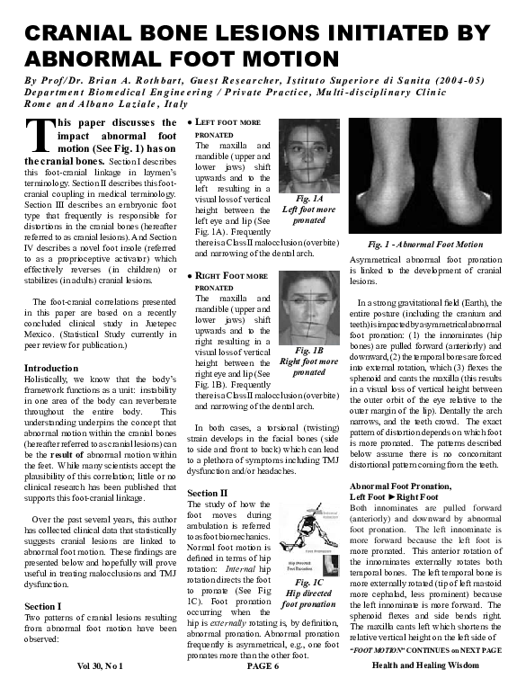 (PDF) Cranial Bone Lesions Initiated by Abnormal Foot Motion