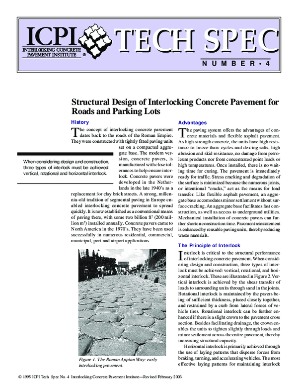 (PDF) Structural Design of Interlocking Concrete Pavement for Roads and ...