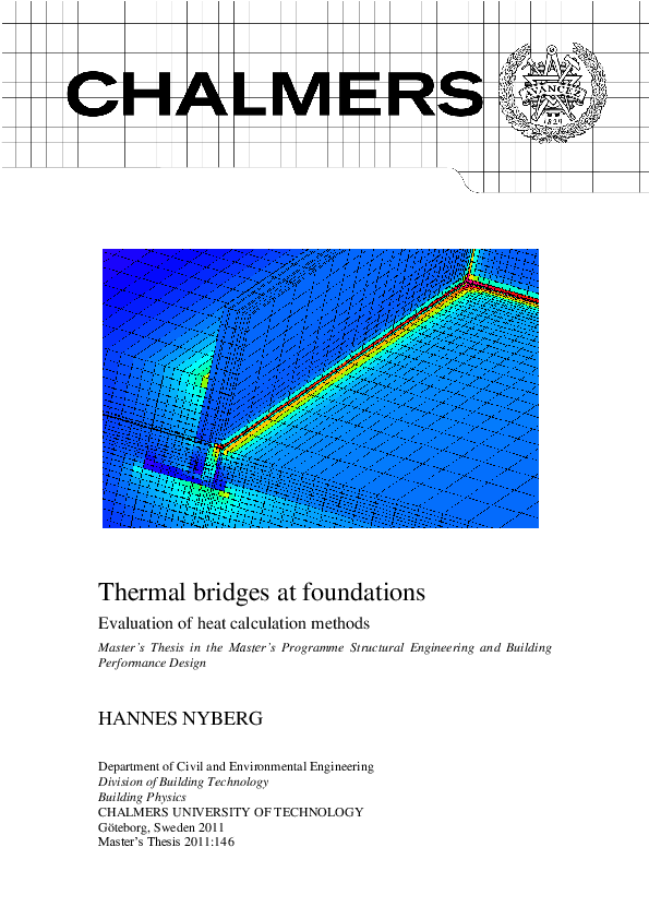 (PDF) Thermal bridges at foundations Evaluation of heat calculation methods Master's Thesis in ...