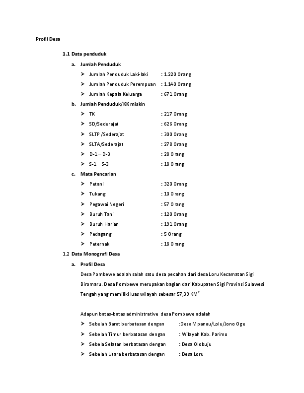 (DOC) Profil Desa pombewe