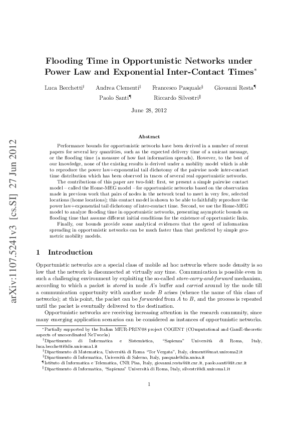 (PDF) Information Spreading in Opportunistic Networks is Fast