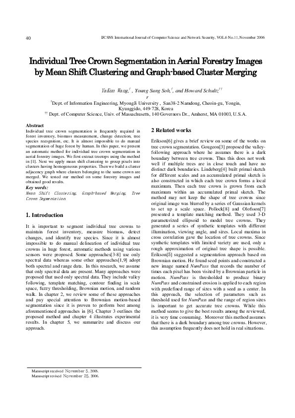(PDF) Individual Tree Crown Segmentation in Aerial Forestry Images by Mean Shift Clustering and ...