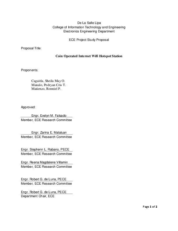 (DOC) Proposal Title: Coin Operated Internet Wifi Hotspot Station Proponents