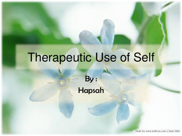 (PPT) THERAPEUTIC USE OF SELF